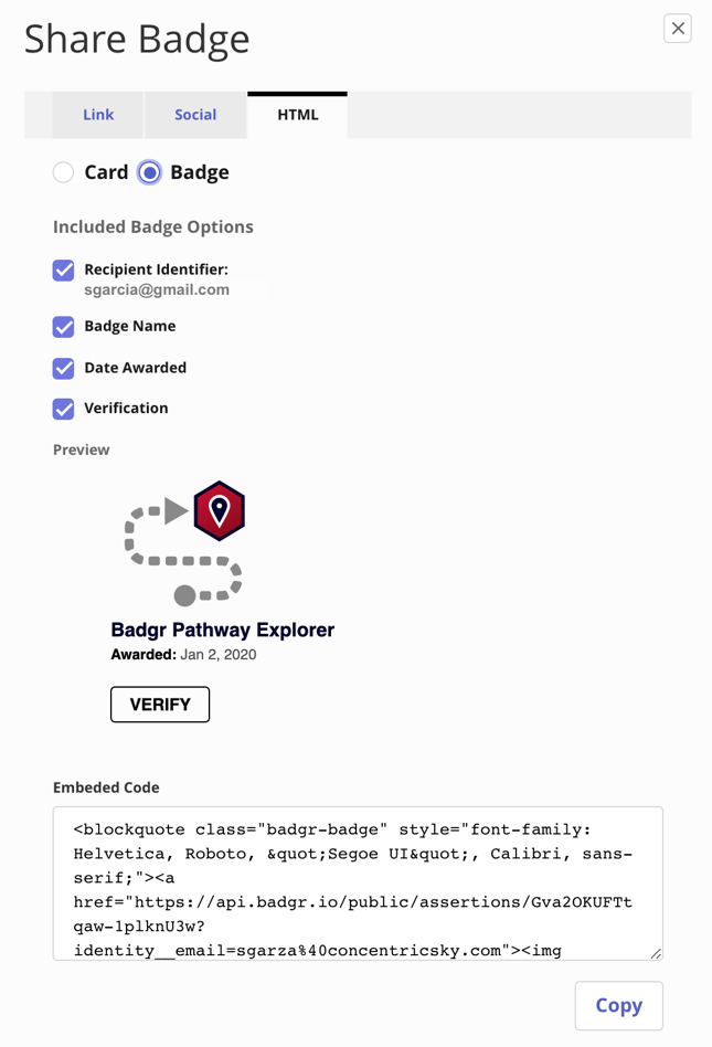 Toolkit: Share badges in Badgr