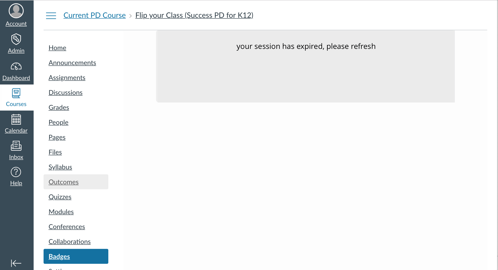 Troubleshooting: Your session has expired, please refresh