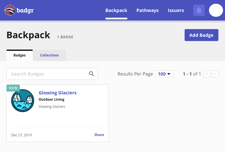 Using the Badgr Backpack